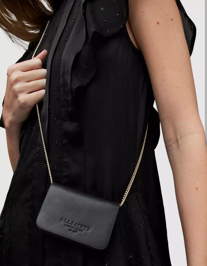 AllSainta Honore leather cardholder wallet Black, Women's Fashion, Bags ...