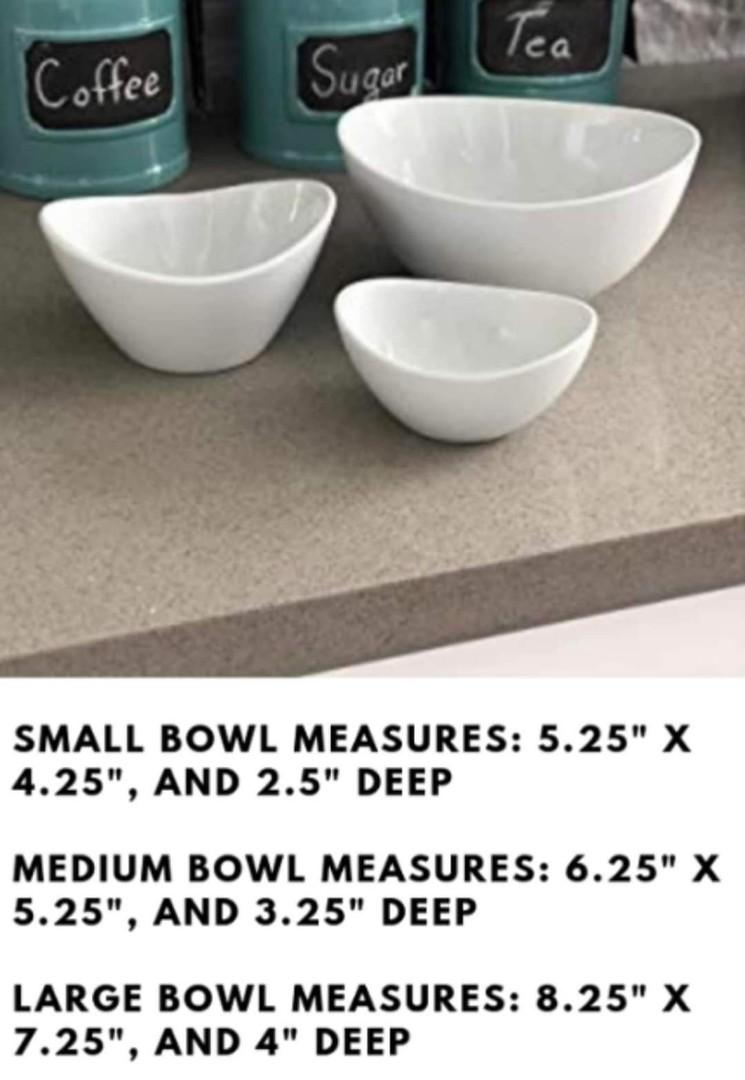 Anko 3 Oval Bowl Set White Party Food Server Display Set, Furniture ...