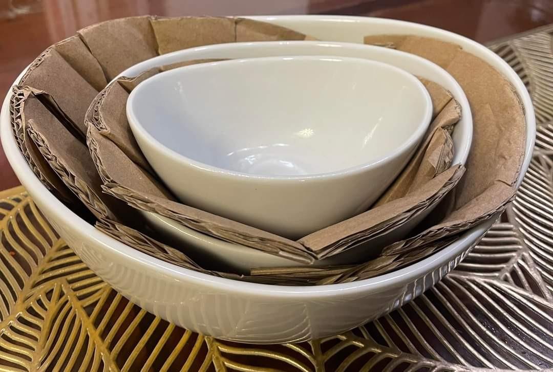 Anko 3 Oval Bowl Set White Party Food Server Display Set, Furniture ...