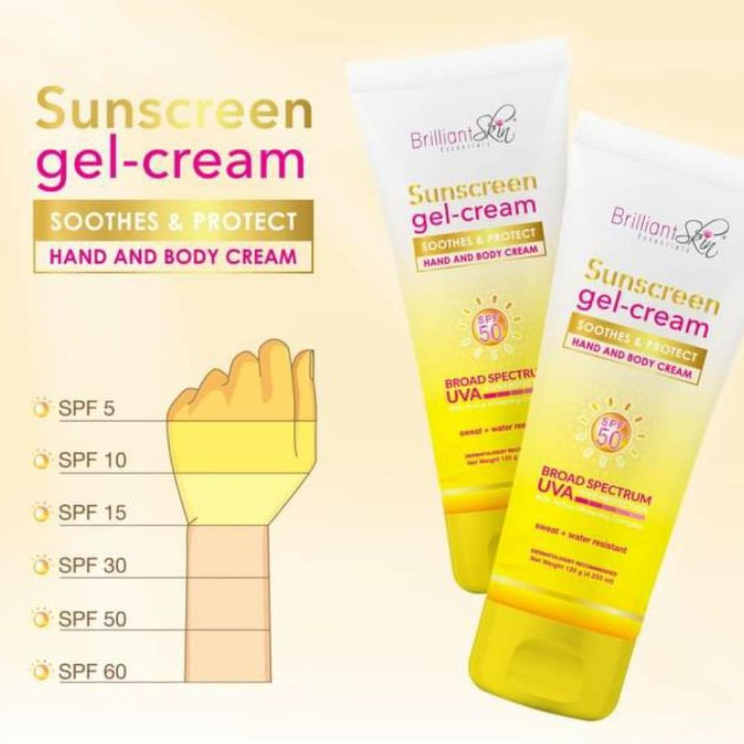 Authentic Brilliant Skin Sunscreen Gel-Cream Hand and Body Cream SPF50 ...