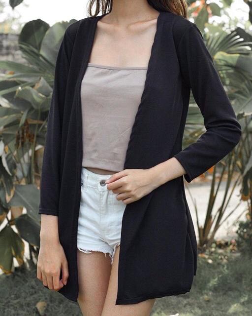 basic black cardi, Fesyen Wanita, Pakaian Wanita, Baju Luaran di Carousell