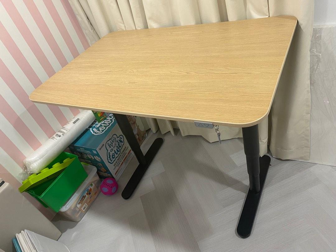 BEKANT Desk sit/stand, white stained oak veneer/black, Furniture & Home ... BEKANT Desk sit/stand, white stained oak veneer/black, Furniture & Home ...