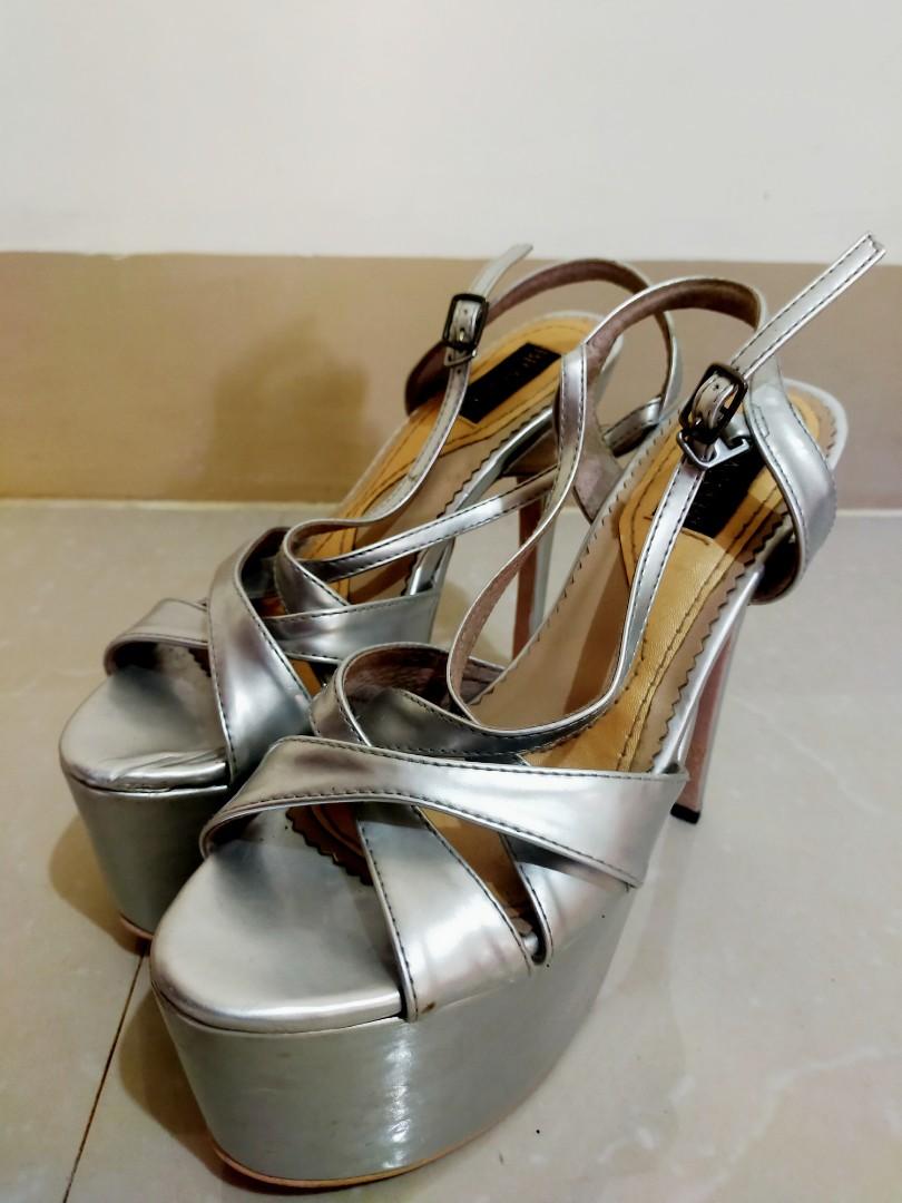 Bragais Pageant Heels (Silver) 6 Inches Size 9, Women's Fashion ...