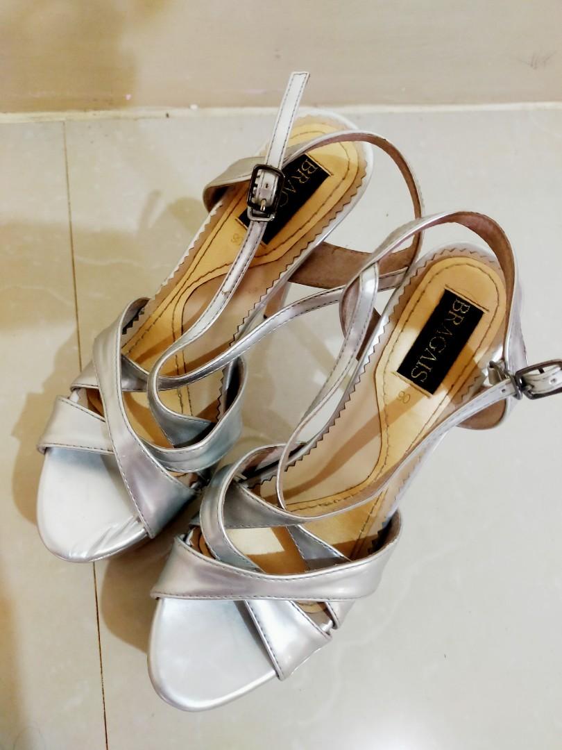 Bragais Pageant Heels (Silver) 6 Inches Size 9, Women's Fashion ...