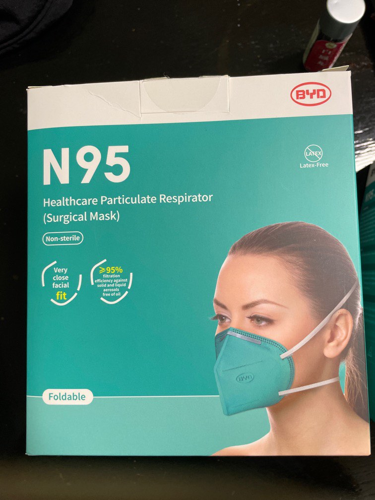 BYD N95 Mask, Health & Nutrition, Face Masks & Face Shields on Carousell