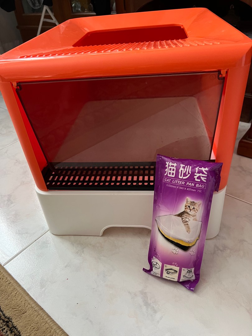 Cat litter box foldable firm and stable litter trapping design, Pet ...