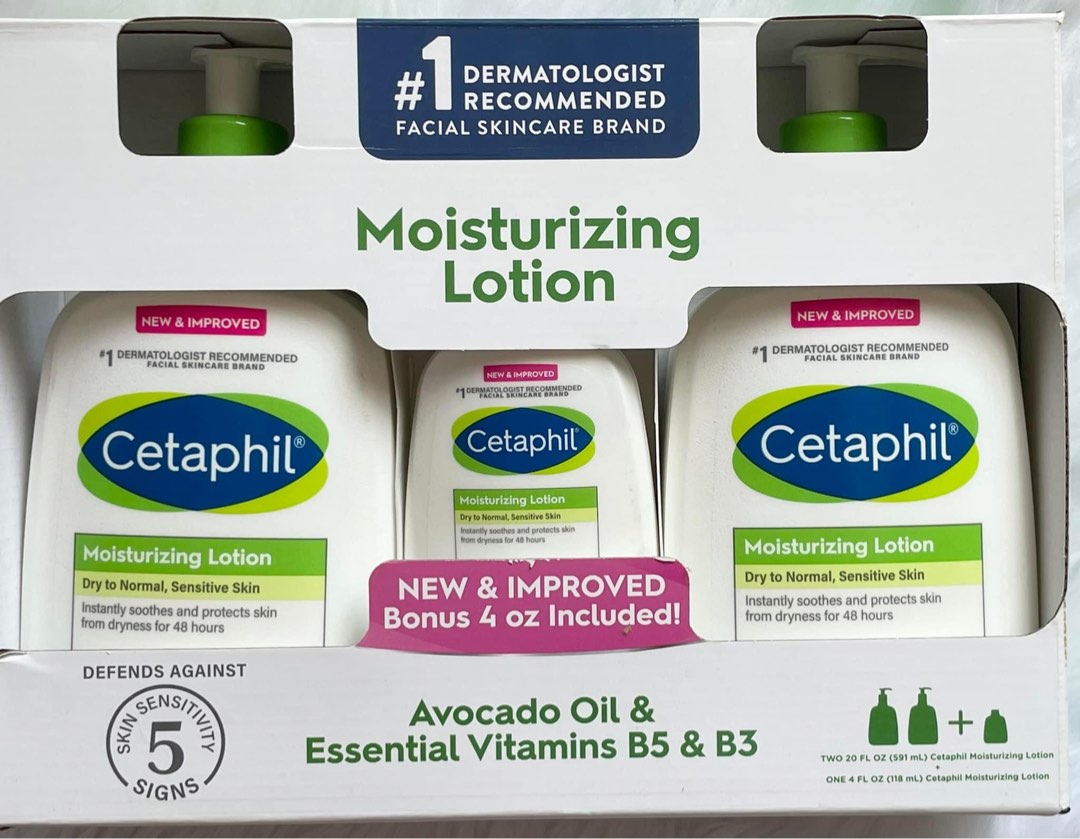Cetaphil Lotion set of 3, Beauty & Personal Care, Bath & Body, Body ...