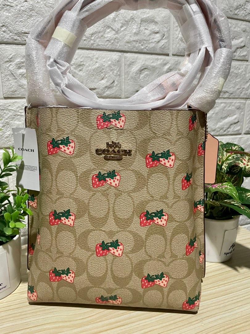 COACH Mollie Bucket Bag 22 In Signature Canvas With Strawberry Print ...
