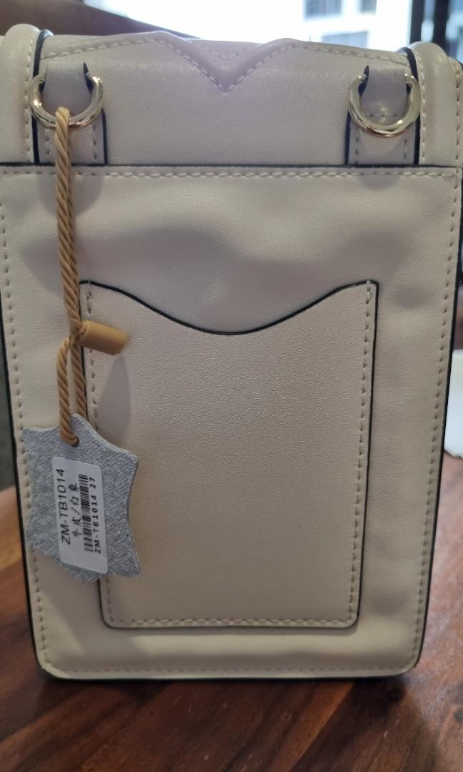 Cream leather handphone hp pouch, Women's Fashion, Bags & Wallets ...