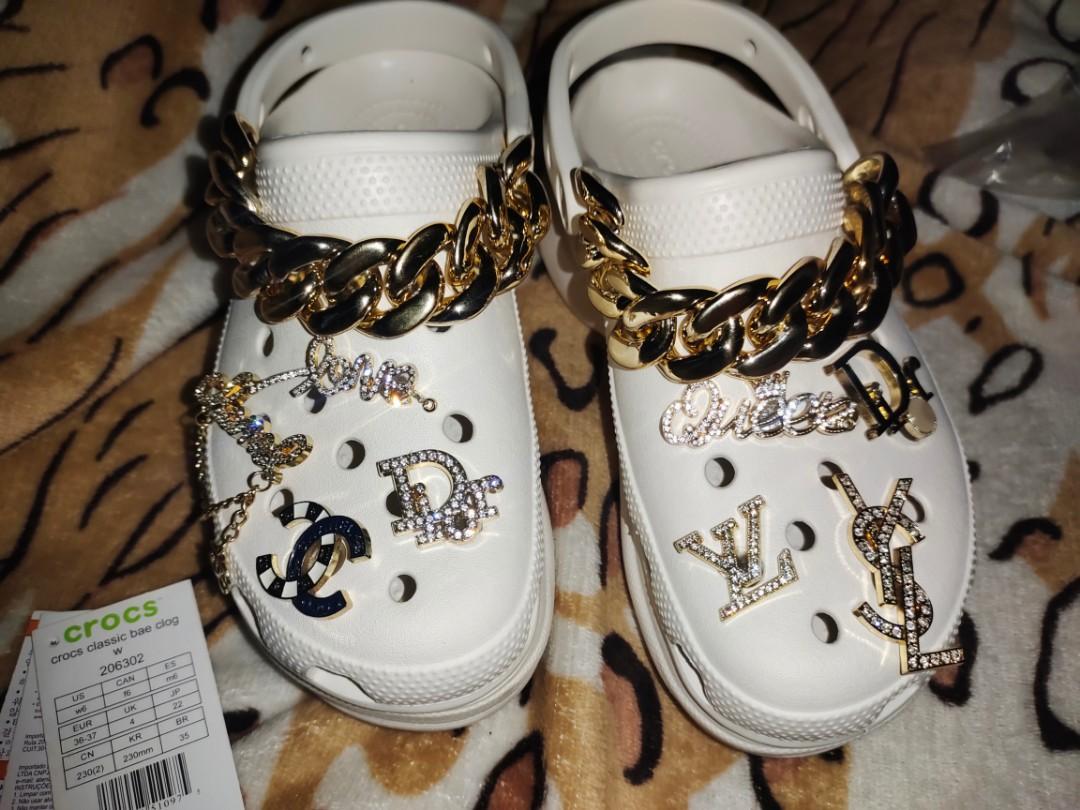 Crocs bae clog with chain & jibbitz, Women's Fashion, Footwear ...