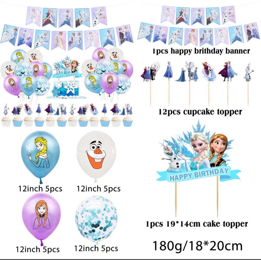 Elsa themed balloon party set, Hobbies & Toys, Stationery & Craft ...