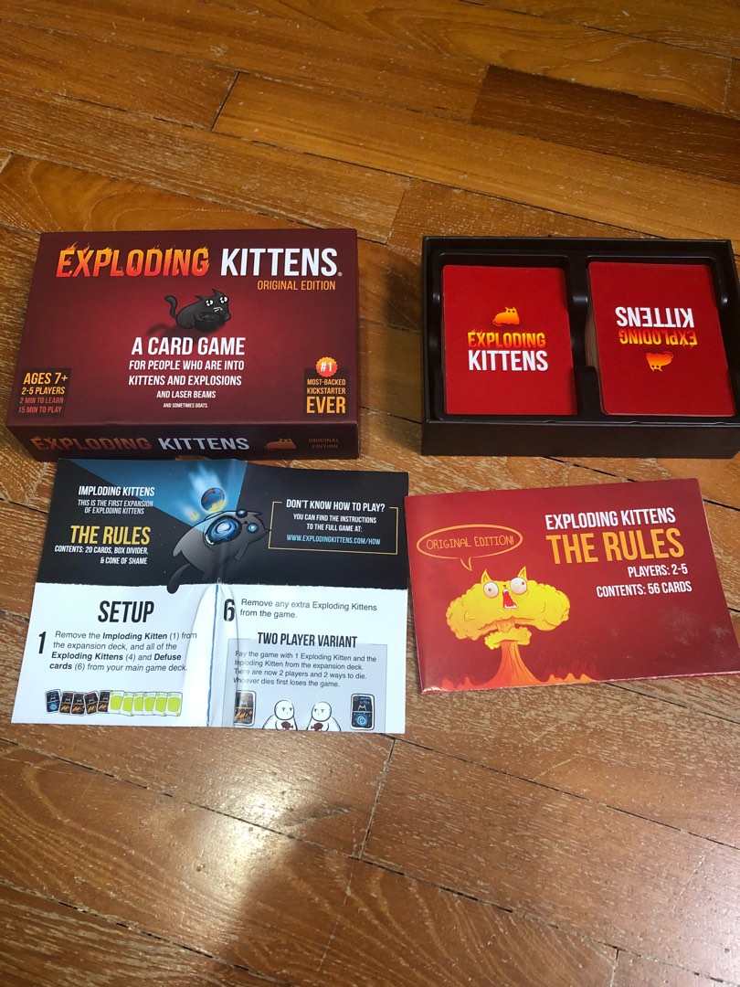 Exploding kittens with extension, Hobbies & Toys, Toys & Games on Carousell