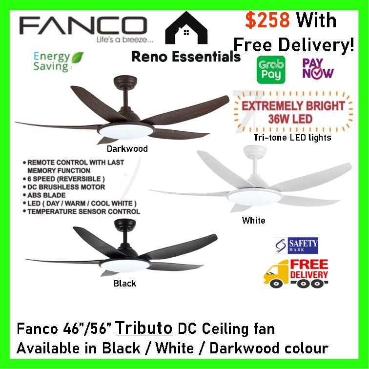 Fanco Tributo DC Ceiling fan, Furniture & Home Living, Lighting & Fans ...