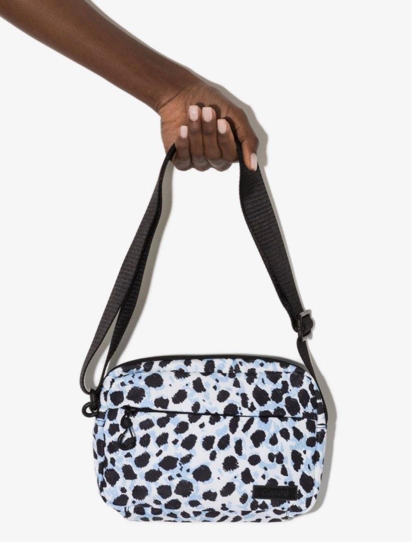 GANNI Festival Leopard-print Crossbody Bag In Blue, Women's Fashion ...