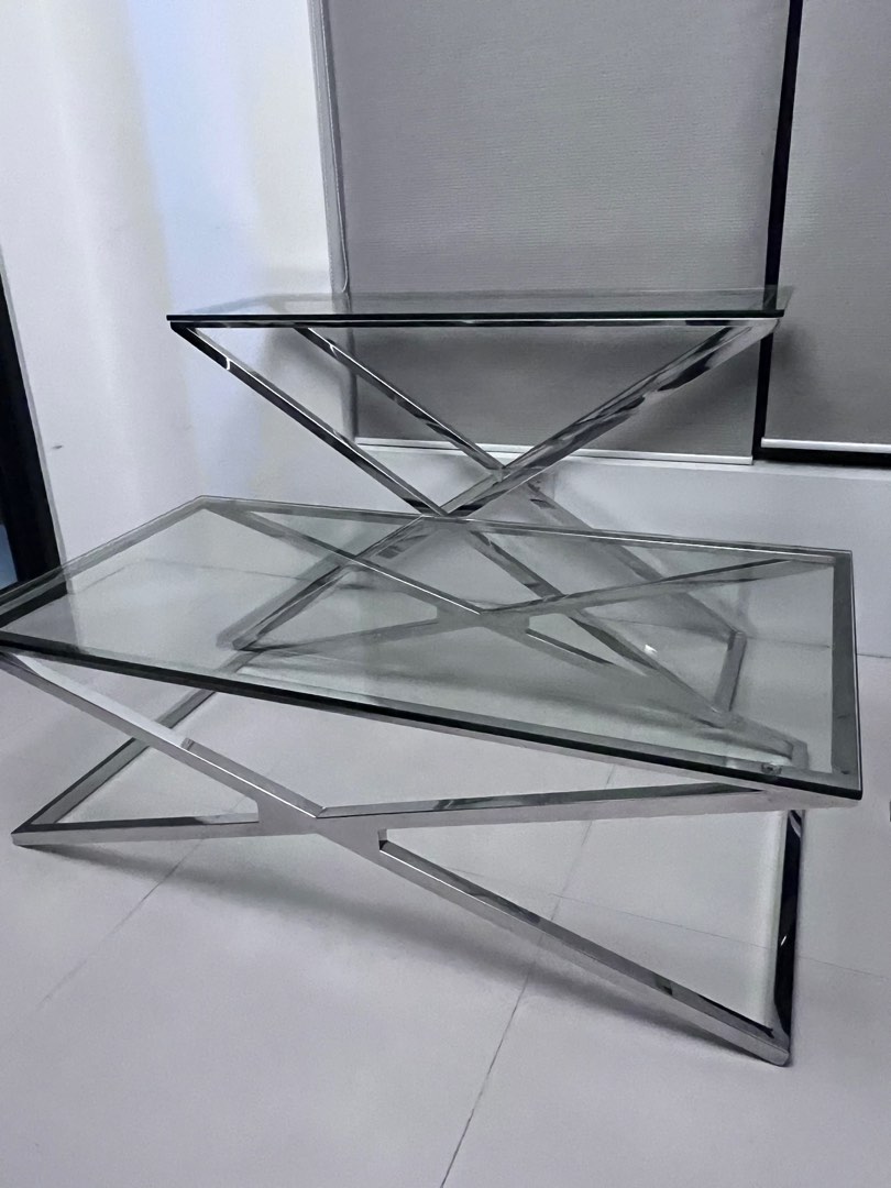 Glass Console & Coffee Table, Furniture & Home Living, Furniture ...