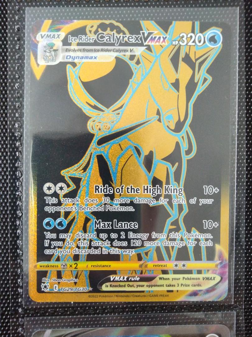 Gold pokemon cards- Ice rider calyrex Vmax, Urshifu vmax, Hobbies ...