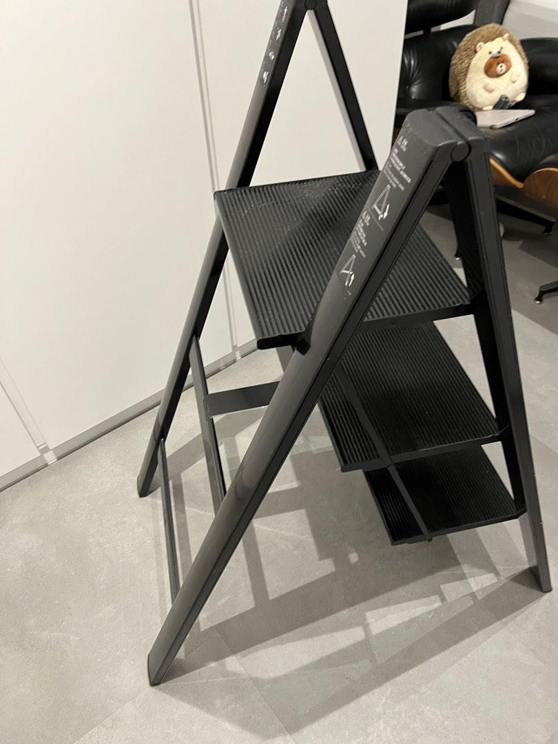 Hasegawa Slim Step Aluminum 3 Stepstool Black, Furniture & Home Living ...