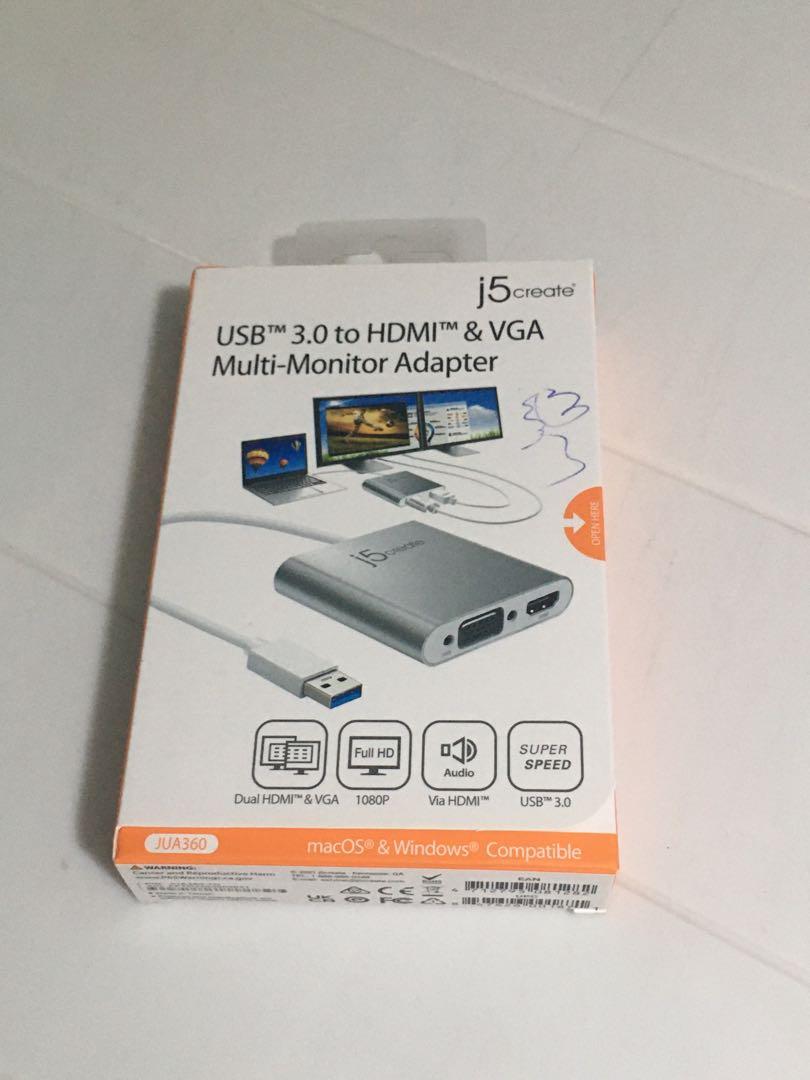 HDMI & VGA multi monitor adapt/ HDMI VGA 轉換器, 電腦＆科技, 電腦周邊及配件, 電腦線、轉接線及轉換器 - Carousell