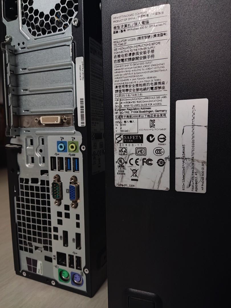 Hp,TPC-F046-SF,ProDesk 600G1 SFF, 電腦＆科技, 桌上電腦 - Carousell
