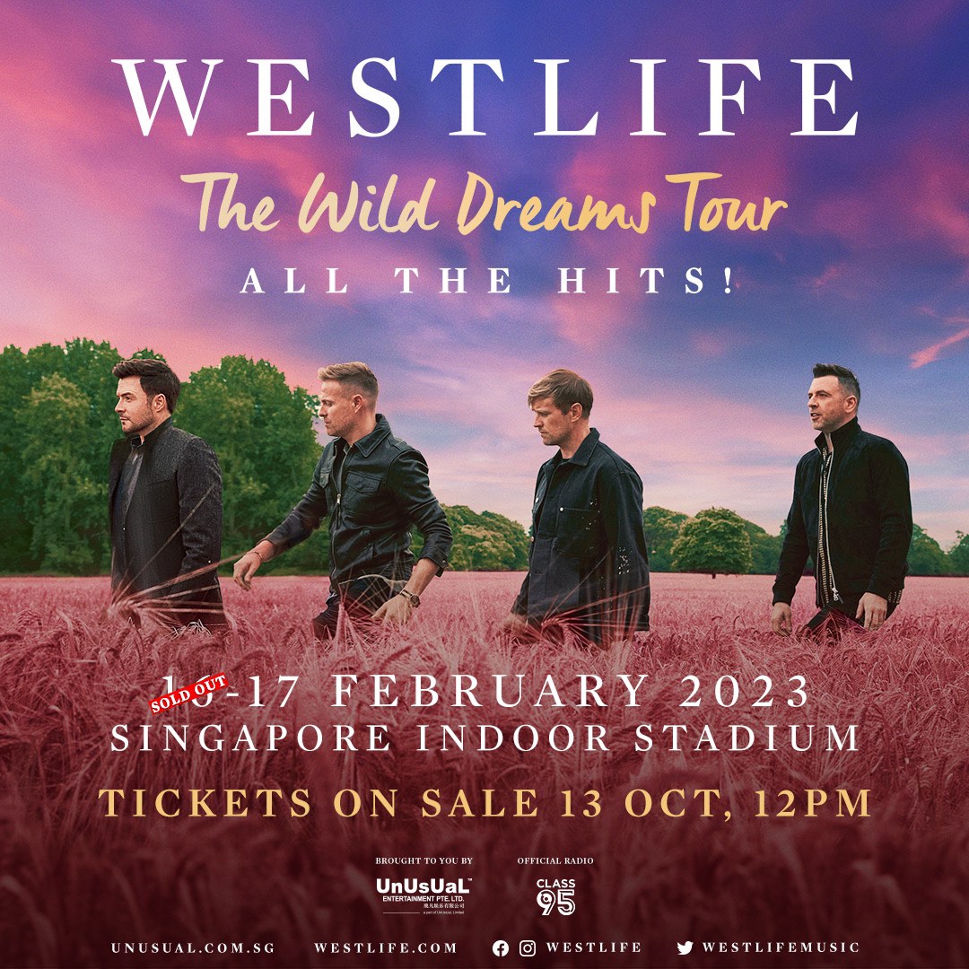 HTB WESTLIFE THE WILD DREAMS TOUR' in Singapore DAY 2 ticket, Tickets ...
