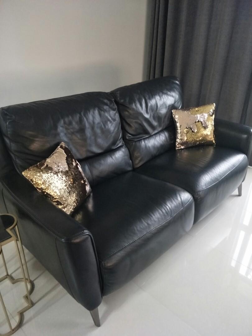 HTL Leather sofa, Furniture & Home Living, Furniture, Sofas on Carousell