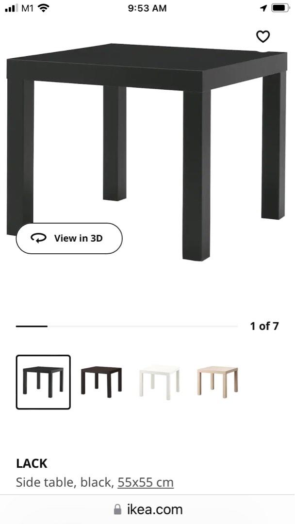 IKEA black side table Lack, Furniture & Home Living, Furniture, Tables ...