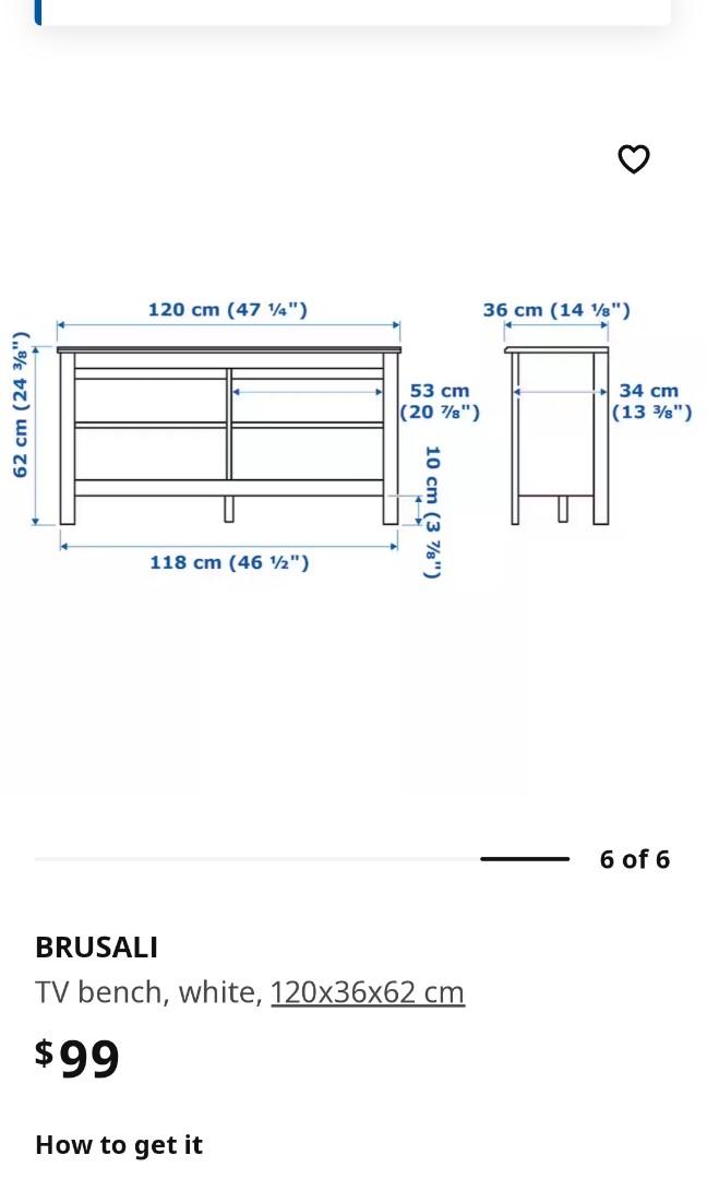 IKEA Brusali TV bench, Furniture & Home Living, Furniture, TV Consoles ...