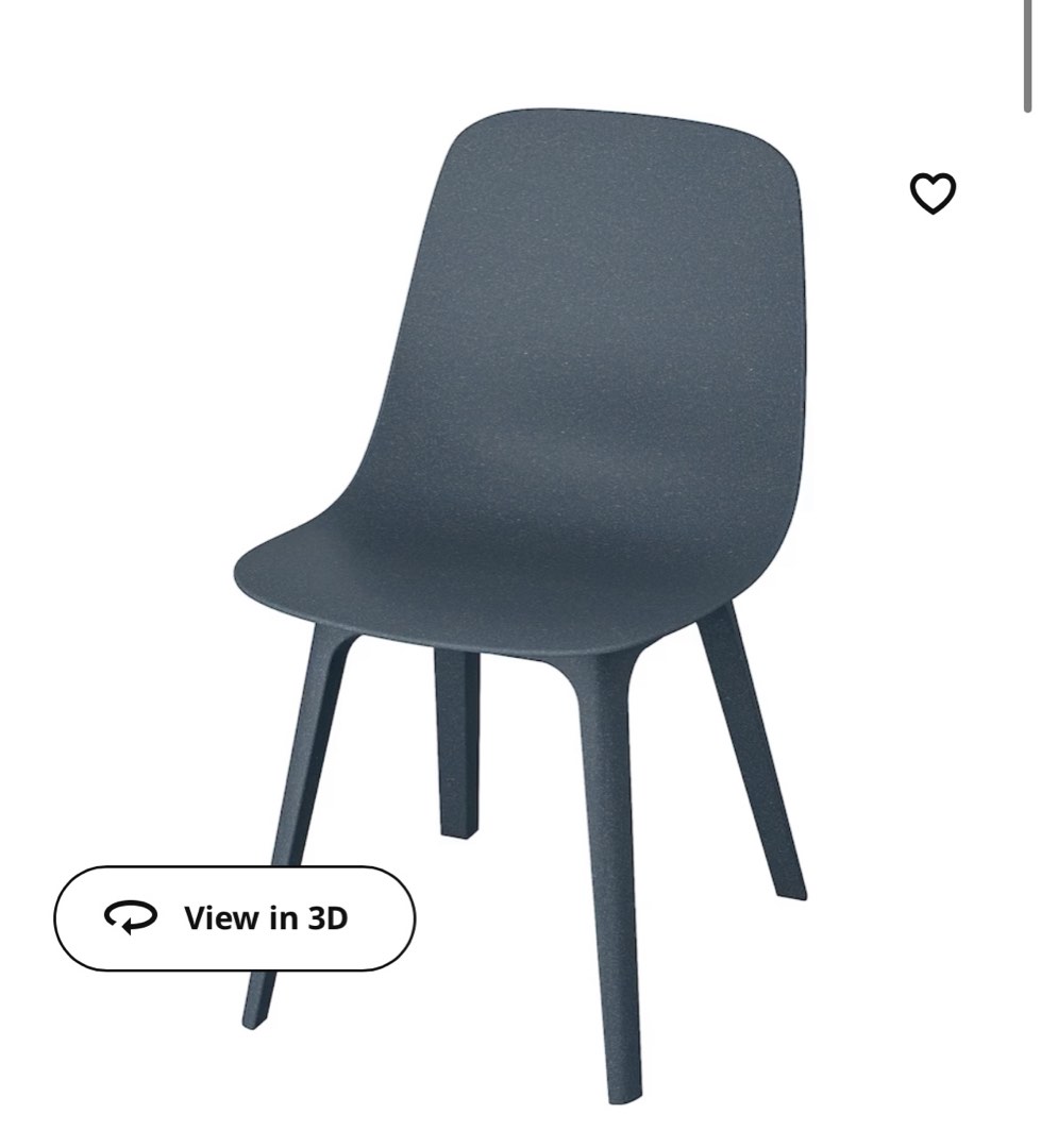 IKEA Navy Blue Odger Dining Chair, Furniture & Home Living, Furniture ...