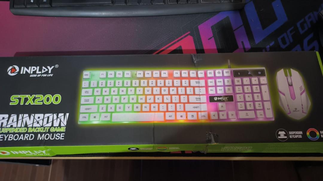 Inplay stx200 rainbow keyboard and mouse, Computers & Tech, Parts ...