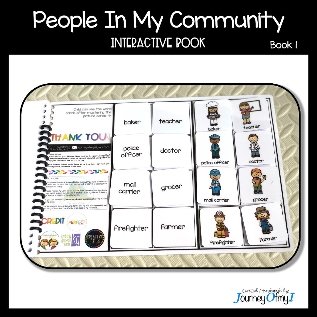 Interactive Book - People In My Community (Books 1 & 2), Hobbies & Toys ...
