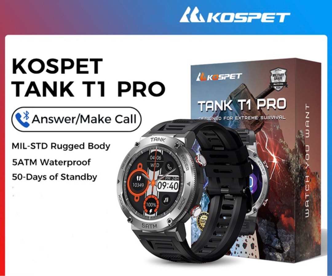 Kospet Tank T1 Pro smartwatch, Mobile Phones & Gadgets, Wearables ...