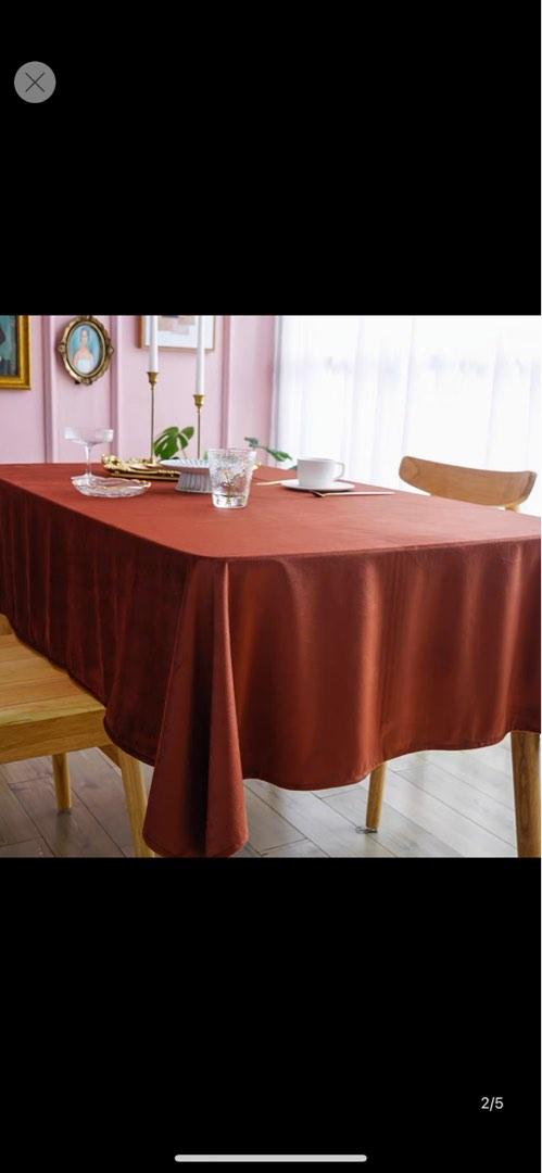 Maroon Velvet Table cloth 1.4*1.4, Furniture & Home Living, Kitchenware ...