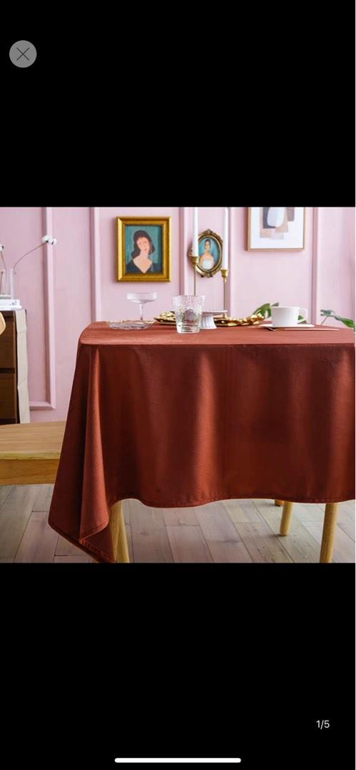 Maroon Velvet Table cloth 1.4*1.4, Furniture & Home Living, Kitchenware ...