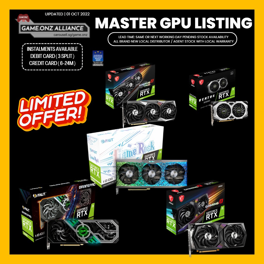 MASTER GPU | GAMING GRAPHIC CARD LISTING NVIDIA GEFORCE AMD RADEON RTX 3050 3060 3070 3080 3090 ...