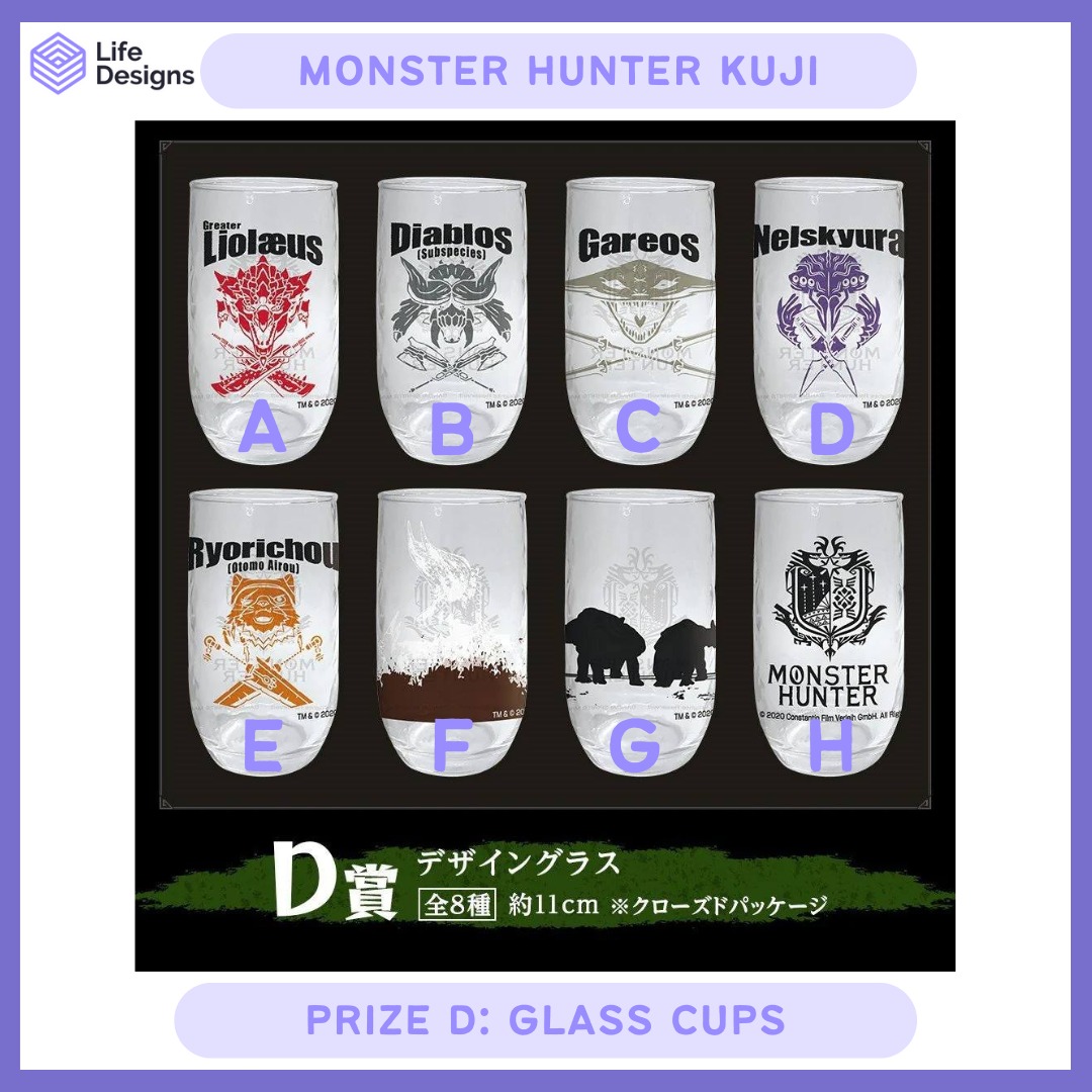 [INSTOCK] Monster Hunter Figurine Ichiban Kuji Prize D Glass Cups ...
