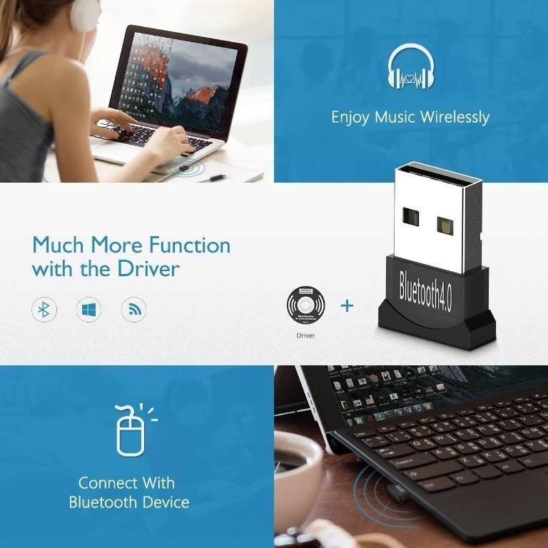 Mpow Bluetooth 4.0 USB Adapter Wireless Dongle for for Laptop PC ...