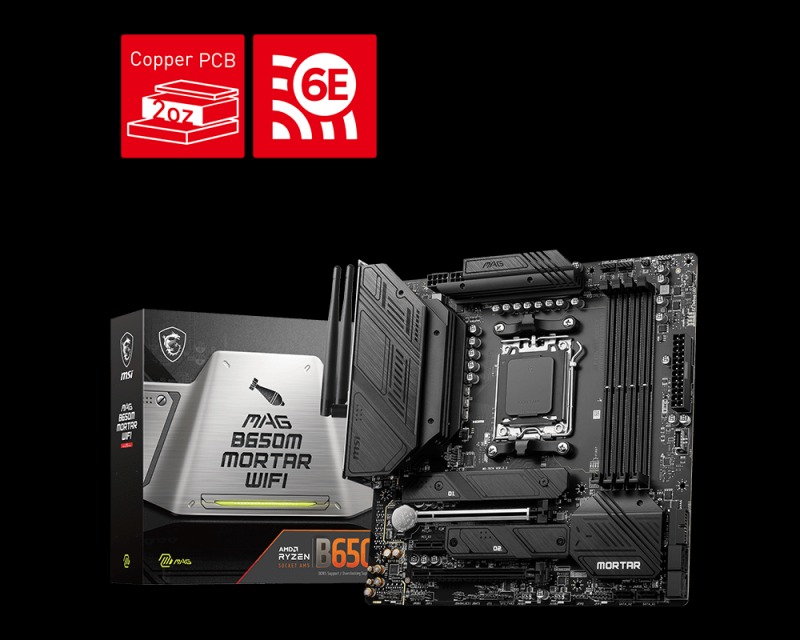 MSI MAG B650M MORTAR WIFI AM5 DDR5 Motherboard (B650 Chipset ...