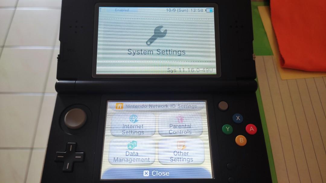 New 3DS regular mario edition (black) no box, Video Gaming, Video Game ...