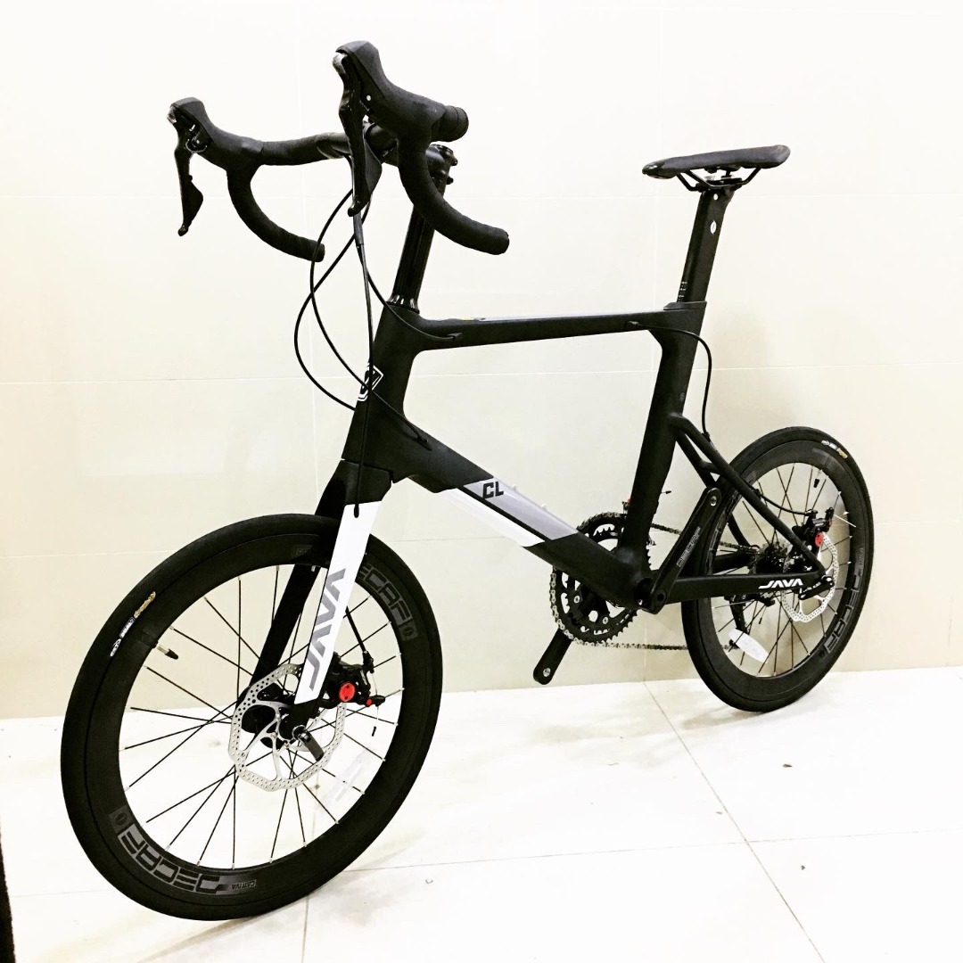 NEW JAVA CL-CB-22 CARBON 20" 451 Wheels Disc bike 灣把 22s 快拆碟剎小輪徑單車, 運動 ...