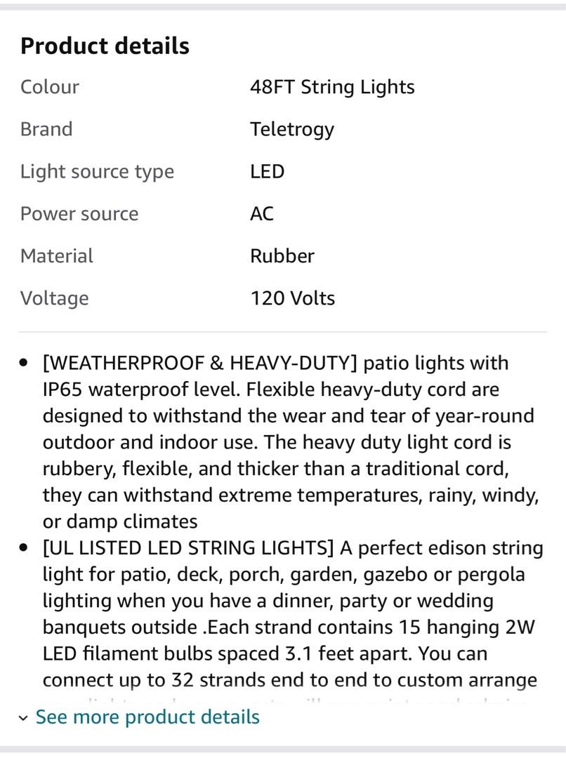 Outdoor Lights. Used on rooftop under heavy rain no issues. Teletrogy ...