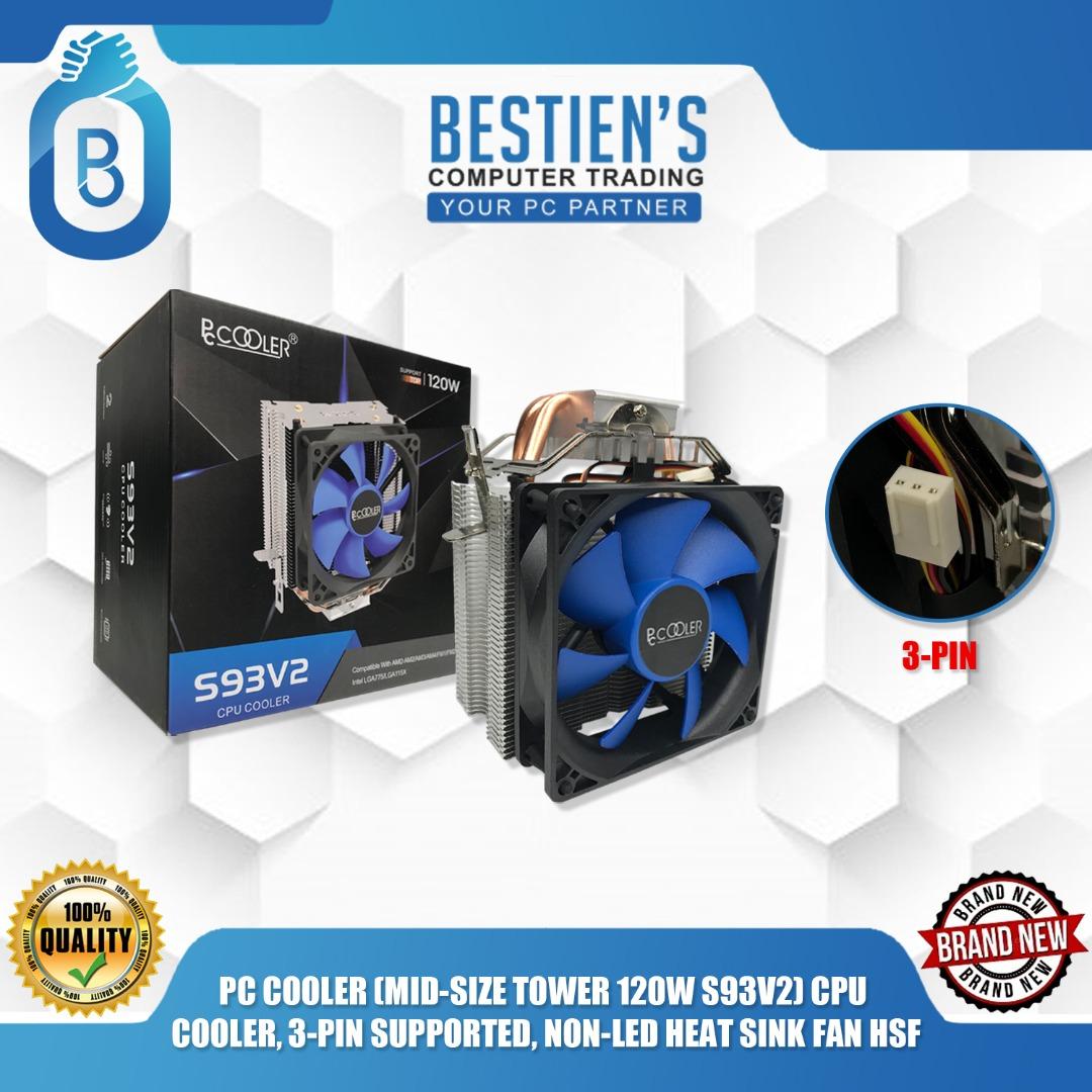 PC COOLER (MID-SIZE TOWER 120W S93V2) CPU COOLER, 3-PIN SUPPORTED, NON ...