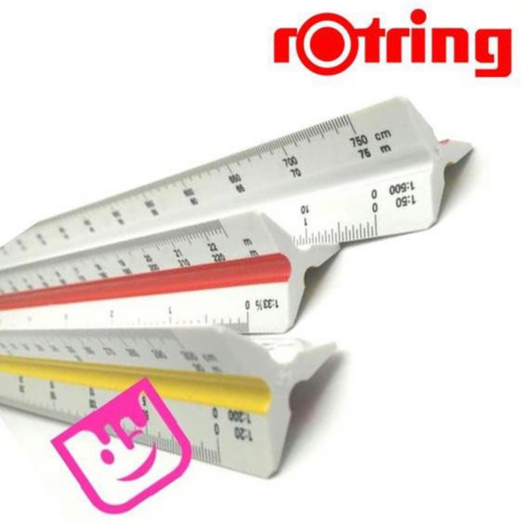 Penggaris skala rotring - arsitek triangular scale rotring, Buku & Alat ...