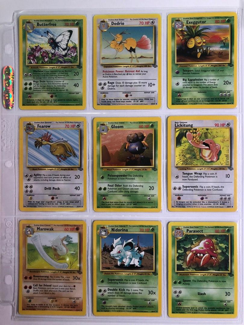 Pokemon jungle set - All uncommon and common, 興趣及遊戲, 收藏品及紀念品, 古董收藏 ...