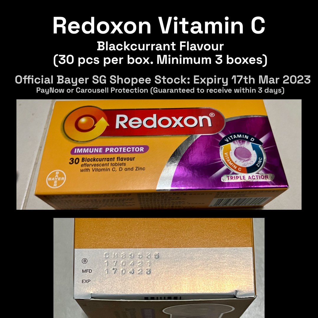 Redoxon Vitamin C Blackcurrant Flavour - 30 pieces per box (dissolve in ...