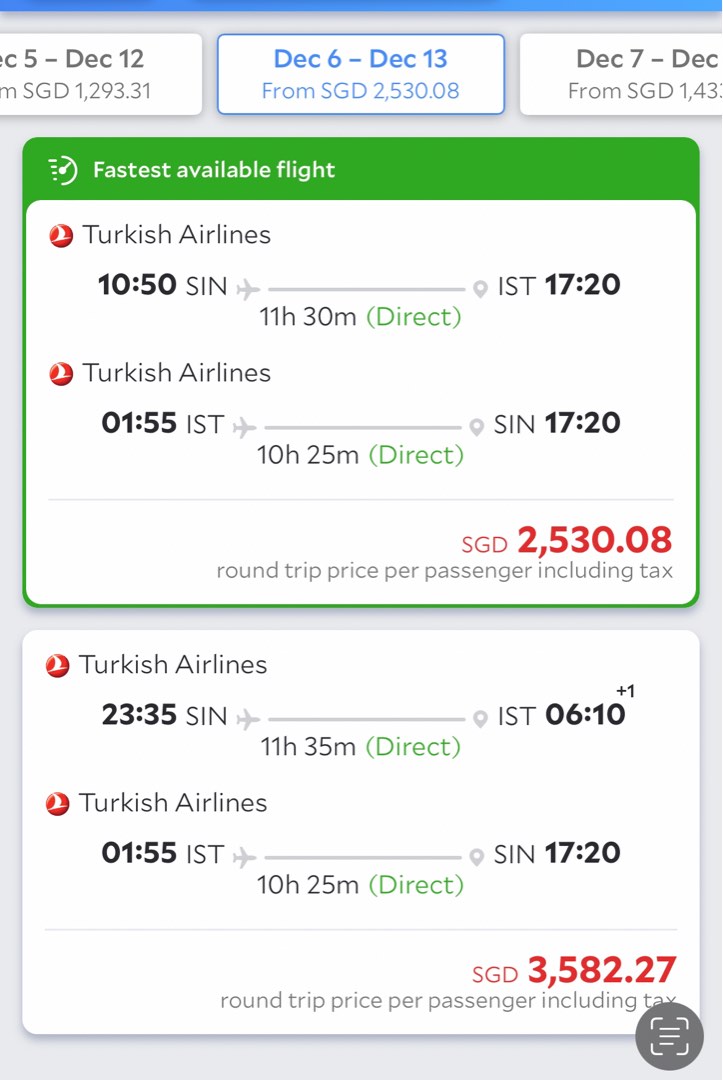 Return Air ticket to Istanbul via Turkish airline, Tickets & Vouchers ...