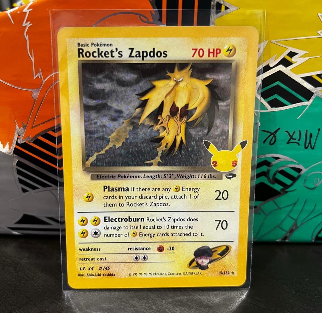 Rocket's Zapdos - 15/132 - Holo Rare (Classic Collection) 25th ...