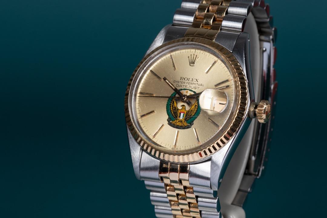 Rolex UAE Armed Forces Quraishi Hawk DateJust 16013 Rare, Luxury ...