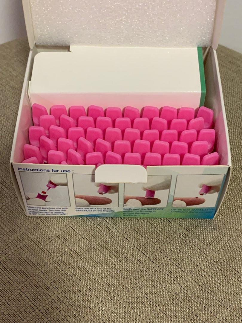 Safeticet Lancets PINK - no need lancing device, Health & Nutrition ...