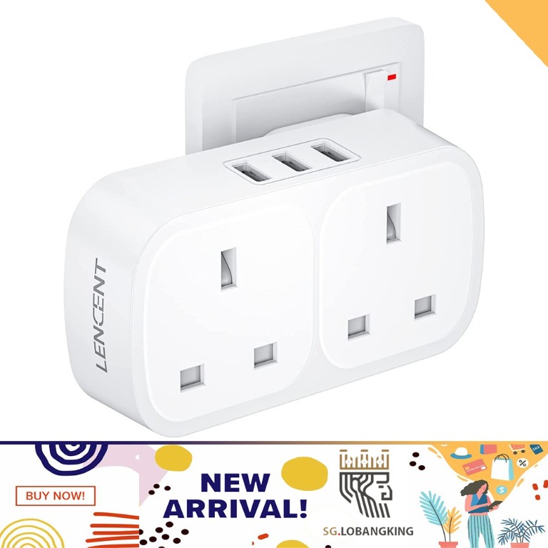 [sg stock] LENCENT USB Plug Extension with 3 USB Ports, 2 Way USB ...