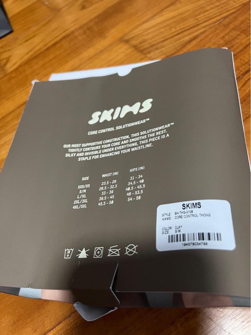 SKIMS Core Control Thong (Clay), Women's Fashion, New Undergarments ...